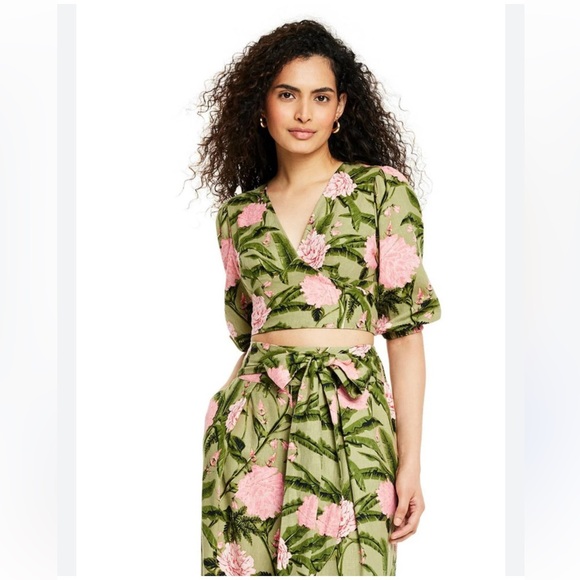 Agua Bendita | Pants & Jumpsuits | Peony Set Wrap Top And Pants Agua Bendita Matching Set | Poshmark